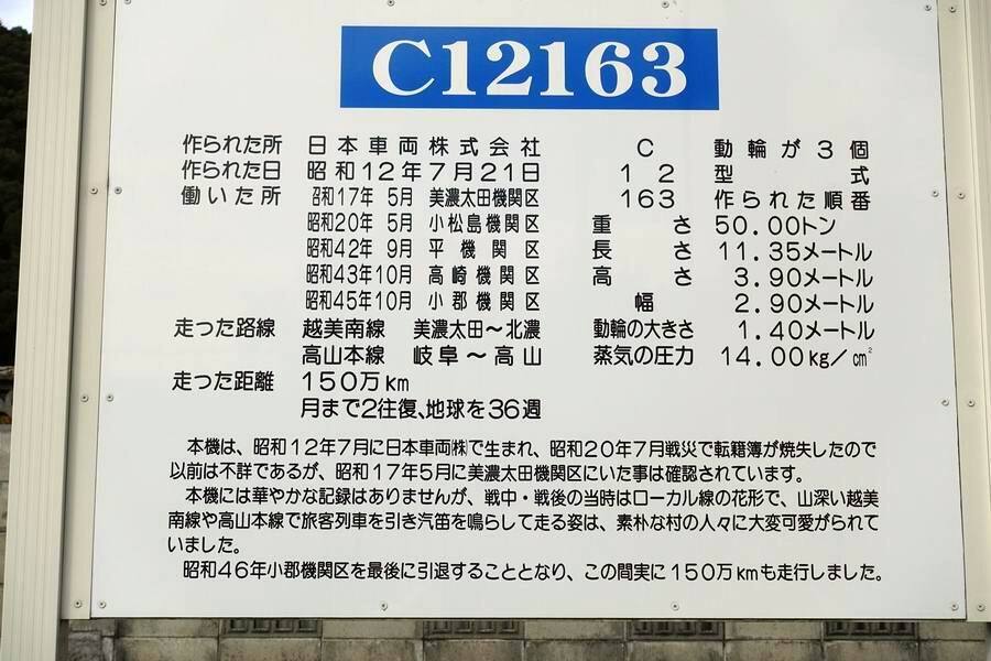 C12 163：七宗町蒸気機関車展示館: コバQのデジカメ歩き